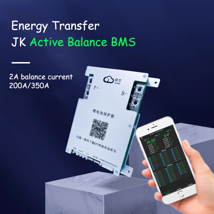 Jikong-4S-8S-200A-Active-Balance-2A-Smart-BMS-Lithium-Battery-Protection-Board-350A-RS485 ...
