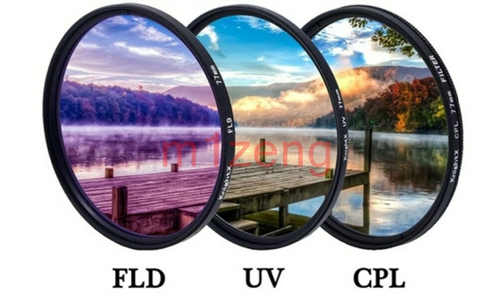 캐논 니콘 펜탁스 소니 DSLR 카메라용 필터 프로텍터, UV + FLD + CPL 렌즈, 30 37 40.5 43 46 49 ...