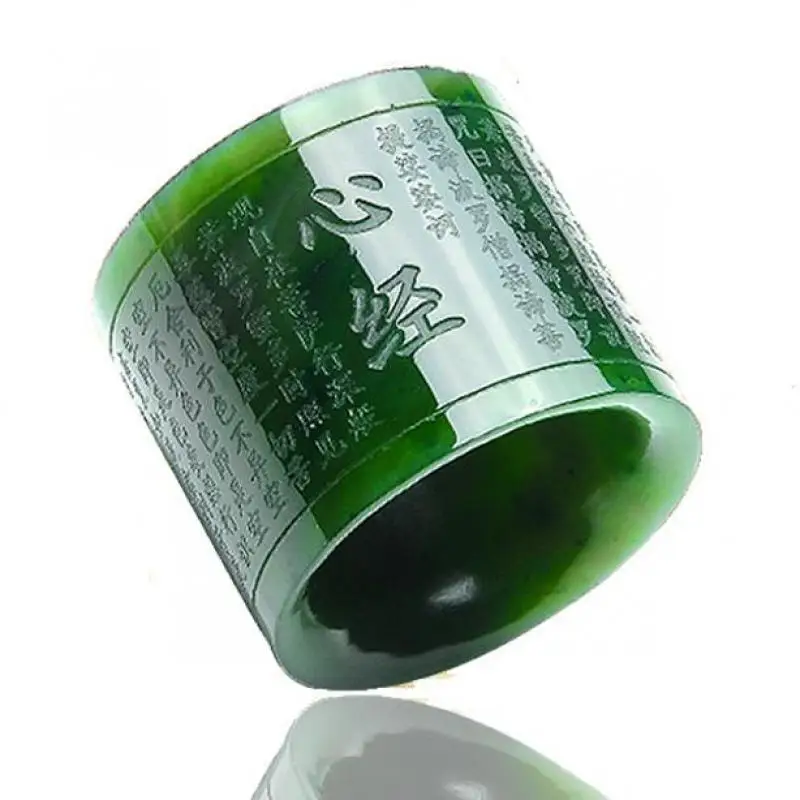 Real Natural Stone Jade Ring | Men Rings Jade Stone | Real Green Jade ...