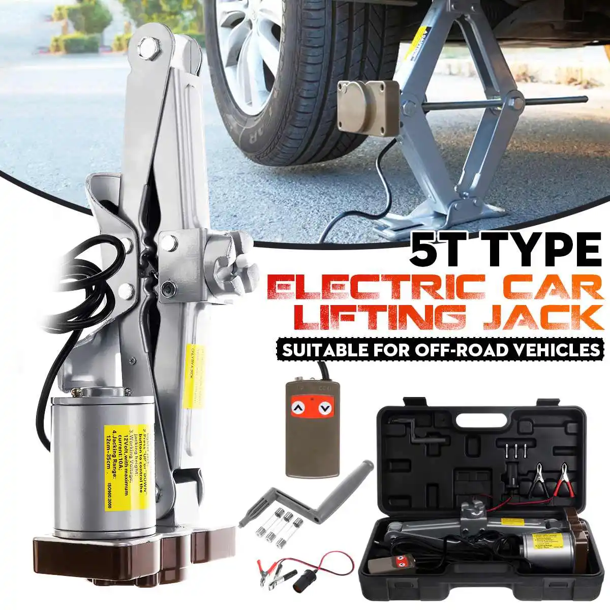 5 Ton Elektrische Auto Krik Dc 12V Lifting Elektrische Jack Auto Lift ...
