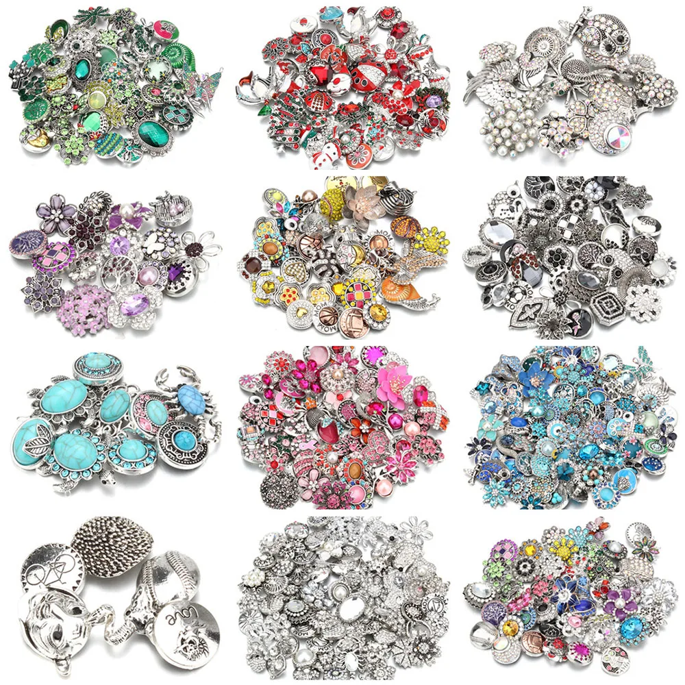 10pcs-lot-Wholesale-Snap-Jewelry-MIX-Metal-Snaps-Rhinestone-Flower-18mm ...