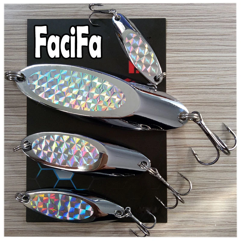 1pc Partial Hologram Sticker Metal Spoon Fishing Lure Silvery Bass ...