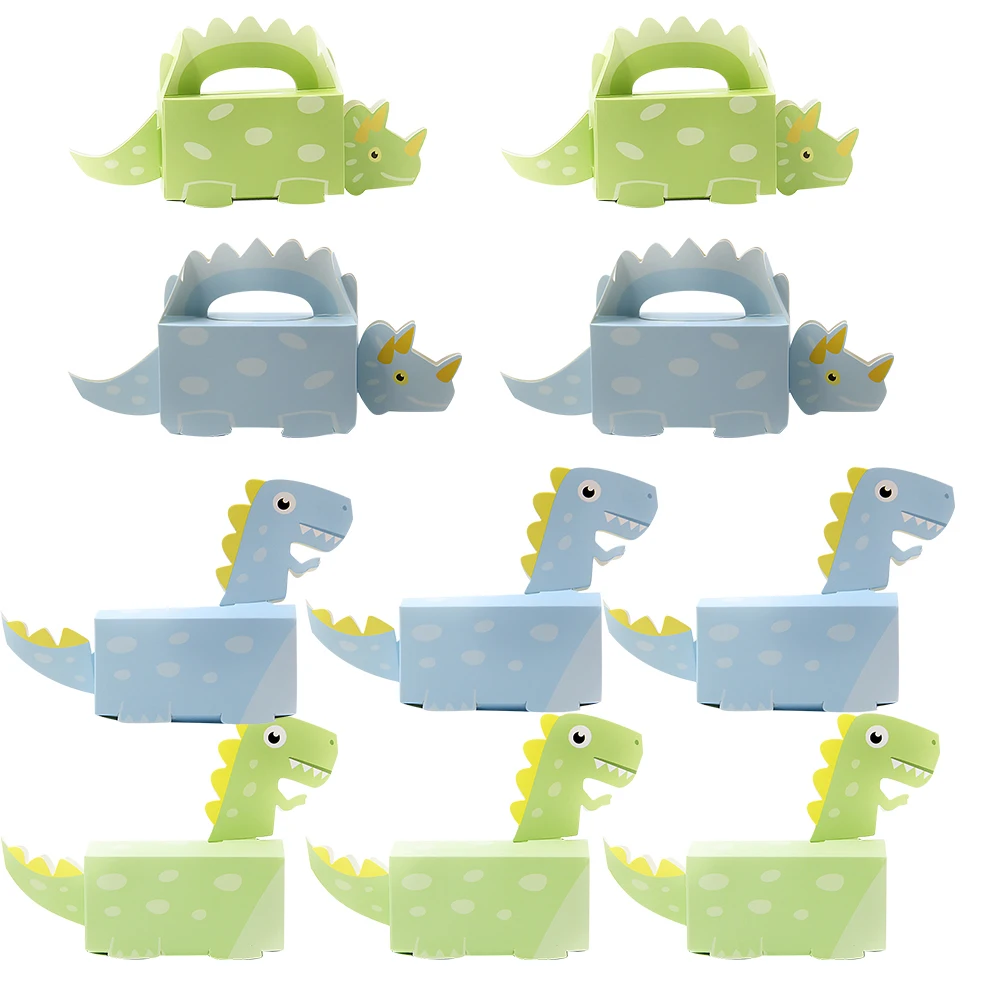 10pcs-Green-Blue-Dinosaur-Cookie-Boxes-Carton-Dinosaur-Candy-Box-Boy-s ...