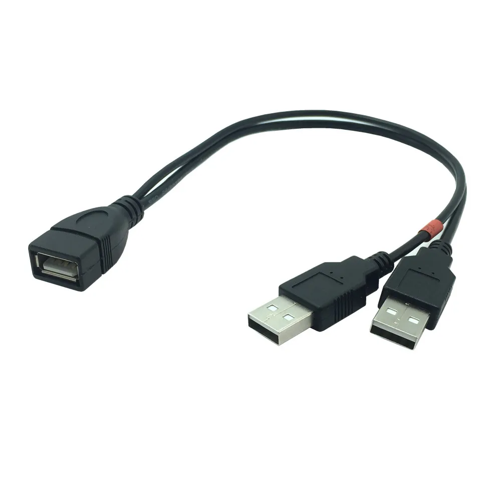 Cable USB 2,0, doble USB macho a hembra, 2 cables de extensión de ...