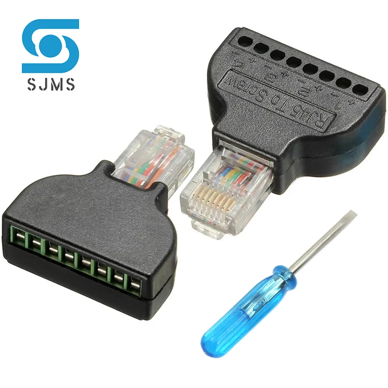 RJ45-Male-to-8-Pin-AV-Screw-Terminal-Connector-Screw-Adapter-Block ...