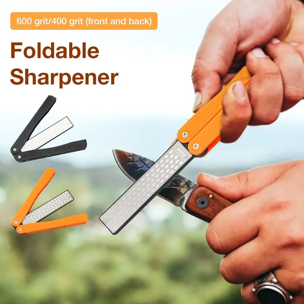 400 600 Grit Double Sided Diamond Sharpening Stone Folding Knife Sharpener Pocket Whetston 100％品質