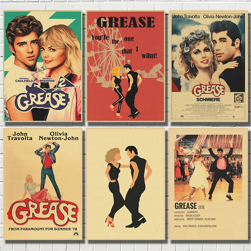 Grease-P-ster-cl-sico-de-papel-Kraft-p-ster-Vintage-decoraci-n-del ...