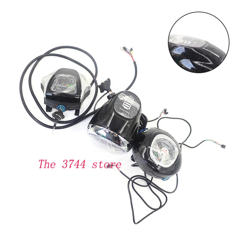 60V Angel Frog eye Headlight Spotlight LCD Screen Bluetooth system for ...