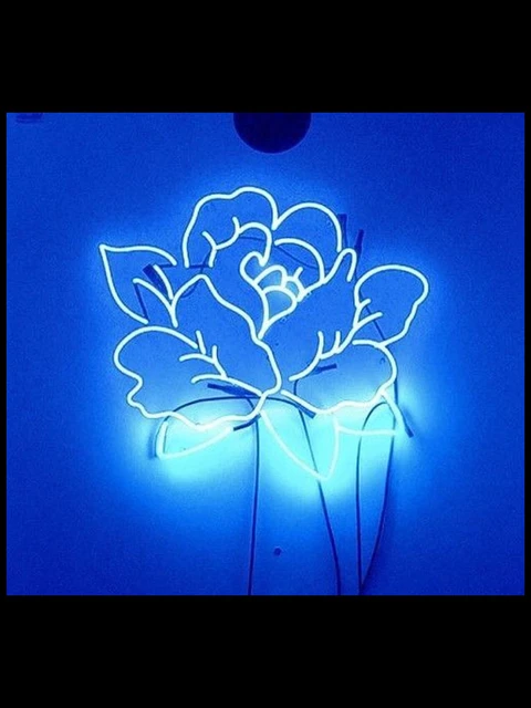 Neon Blue Flowers