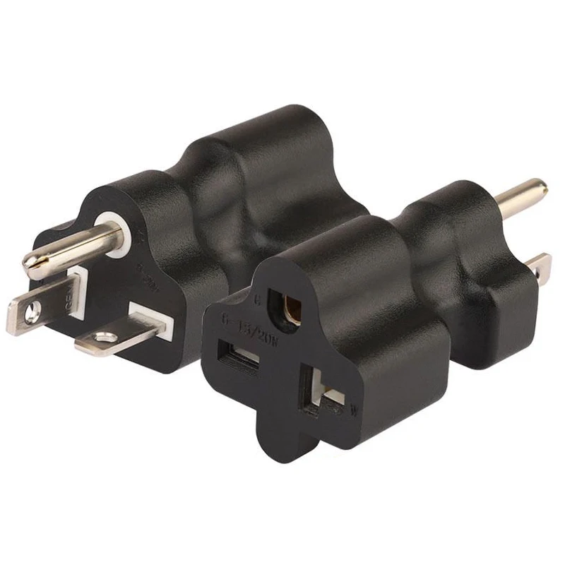 C13 to 515P Black color-Prise de courant Nema 5-15P 5-20P 6-15P 6-20P à 5-15R 5-20R 6-15R 6-20R ...