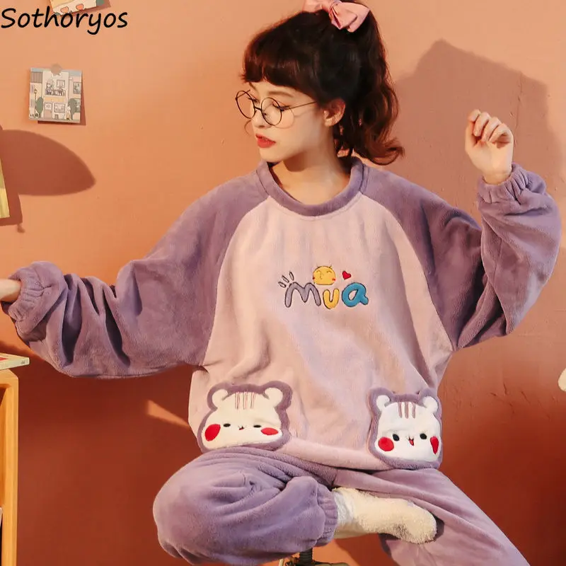 Coral-Velvet-Cartoon-Pajama-Sets-Women-Sweet-Cute-Loose-Winter-Fluffy ...