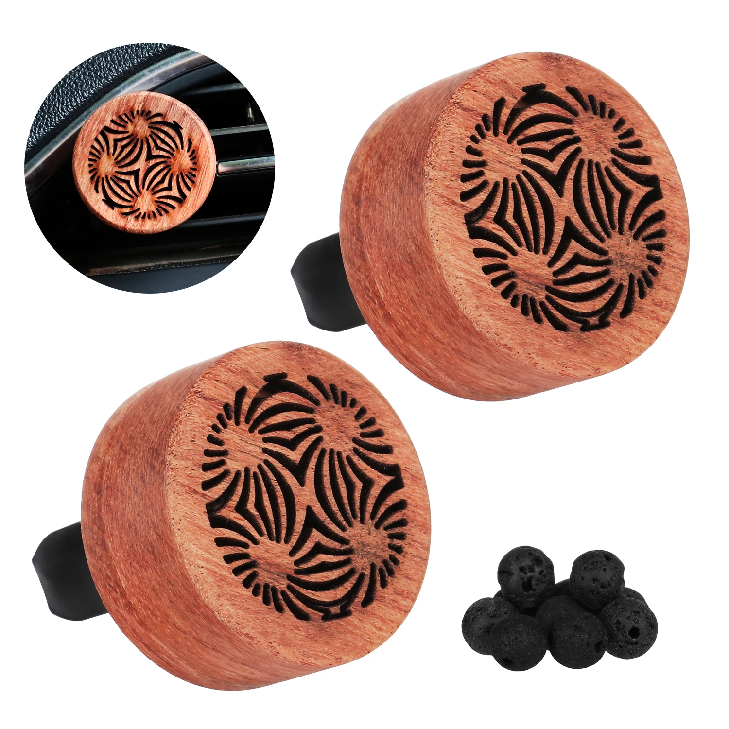 2-Pieces-Essential-Oil-Car-Diffuser-Wooden-Carved-Aromatherapy-Diffuser ...