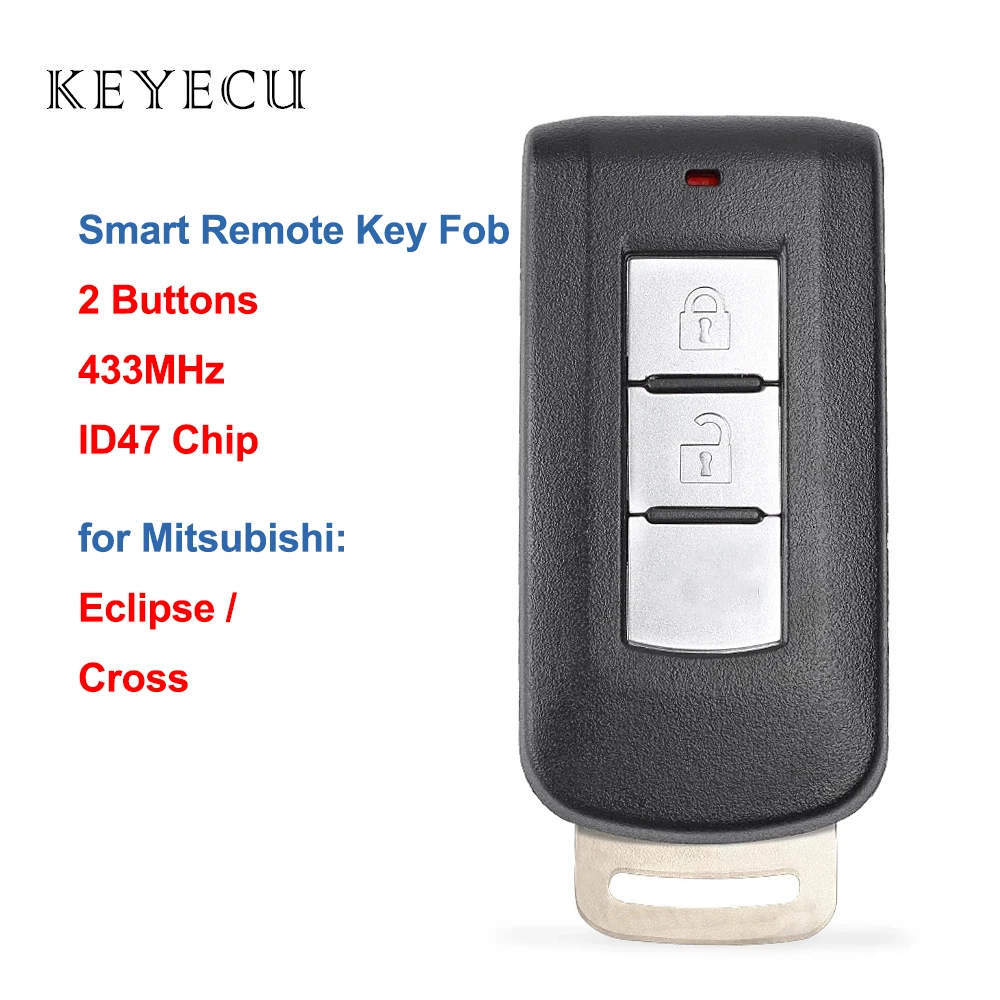 Keyecu-Keyless-Entry-Smart-Remote-Key-Fob-2-Buttons-433MHz-ID47-Chip ...
