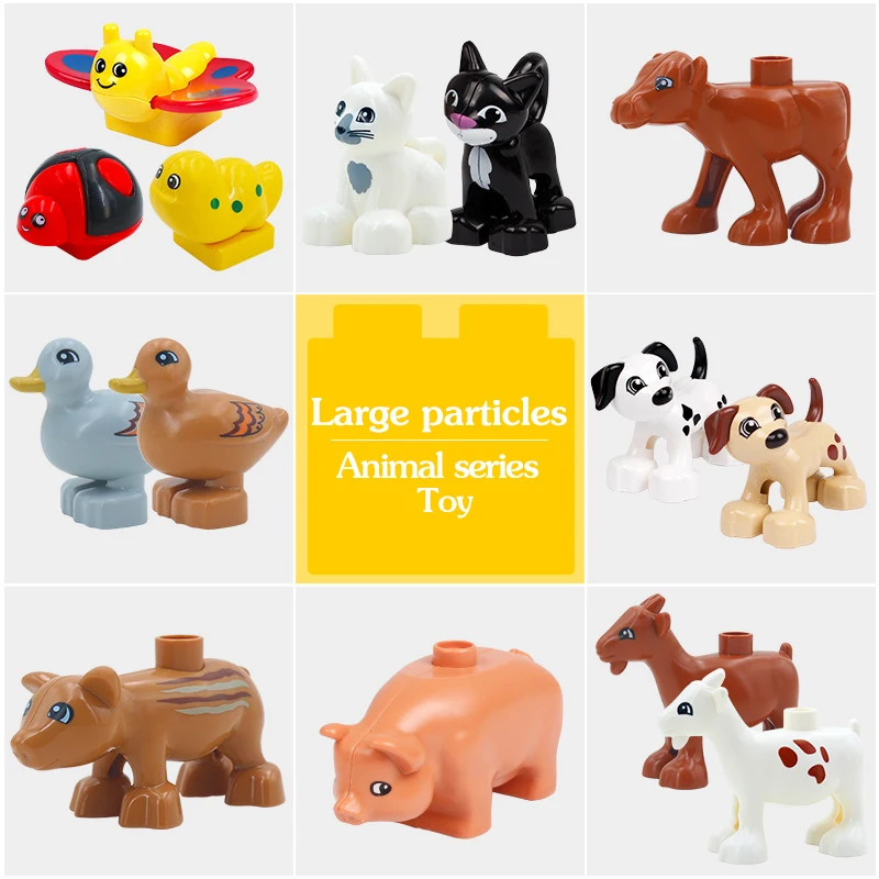 Animal Series Model Figures Big Building Blocks Compatible Duplo Bricks ...