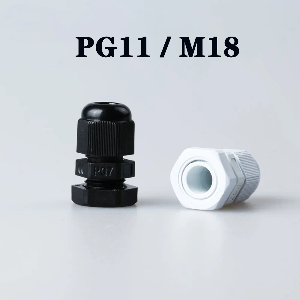Plastic Cable Gland 100pcs High Quality IP68 PG11 M18 5-10MM Waterproof Nylon Cable Gland with ...