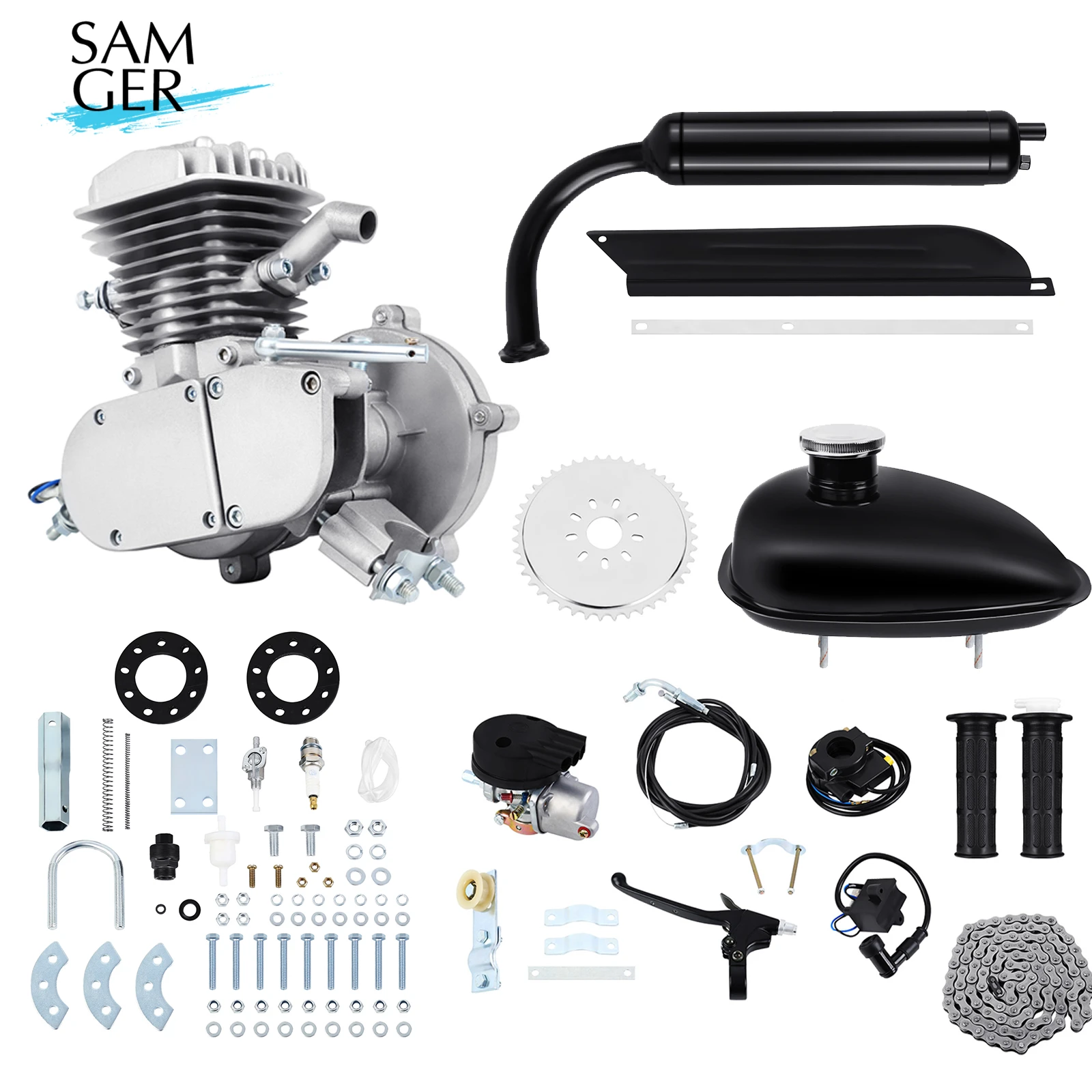 80cc 2 Stroke Bicycle Gas Engine Kit For Diy Electric Bicycle Mountain ...