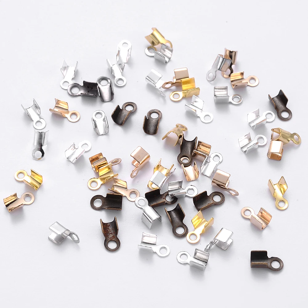 Metal Cove Clasps Leather Cord End Clasps Clip Fold Crimp Bead For ...