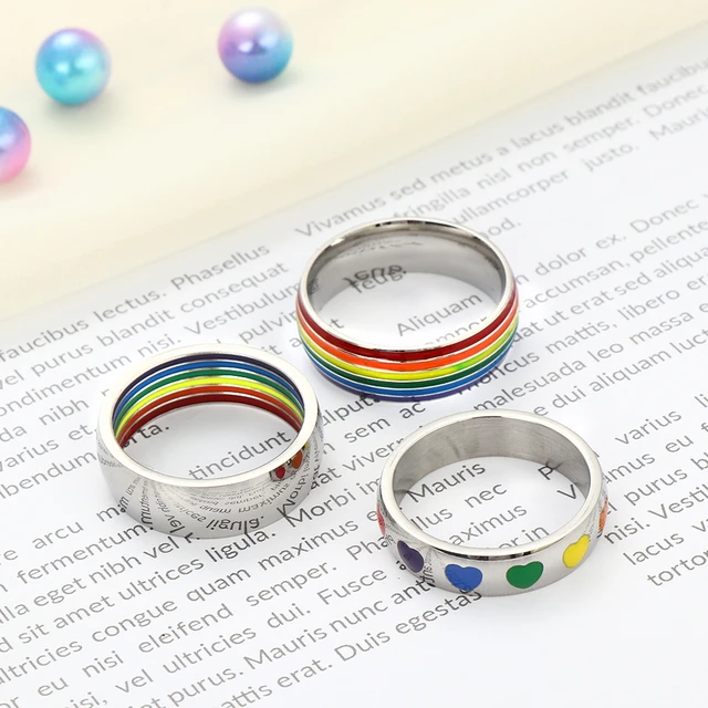 Rainbow Flag Wedding Rings