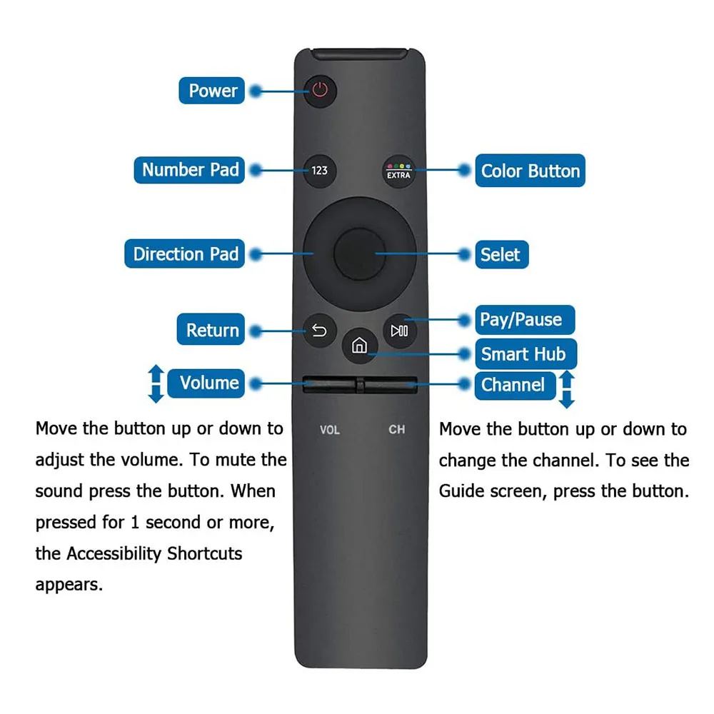 New -Nouvelle télécommande de remplacement pour Samsung HD 4K Smart Tv BN59-01259B BN59-01259E ...