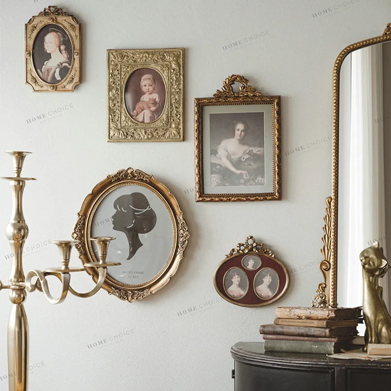 Luxury-Gold-Carved-Picture-Frame-Table-Wall-Mounted-Resin-Photo-Case ...