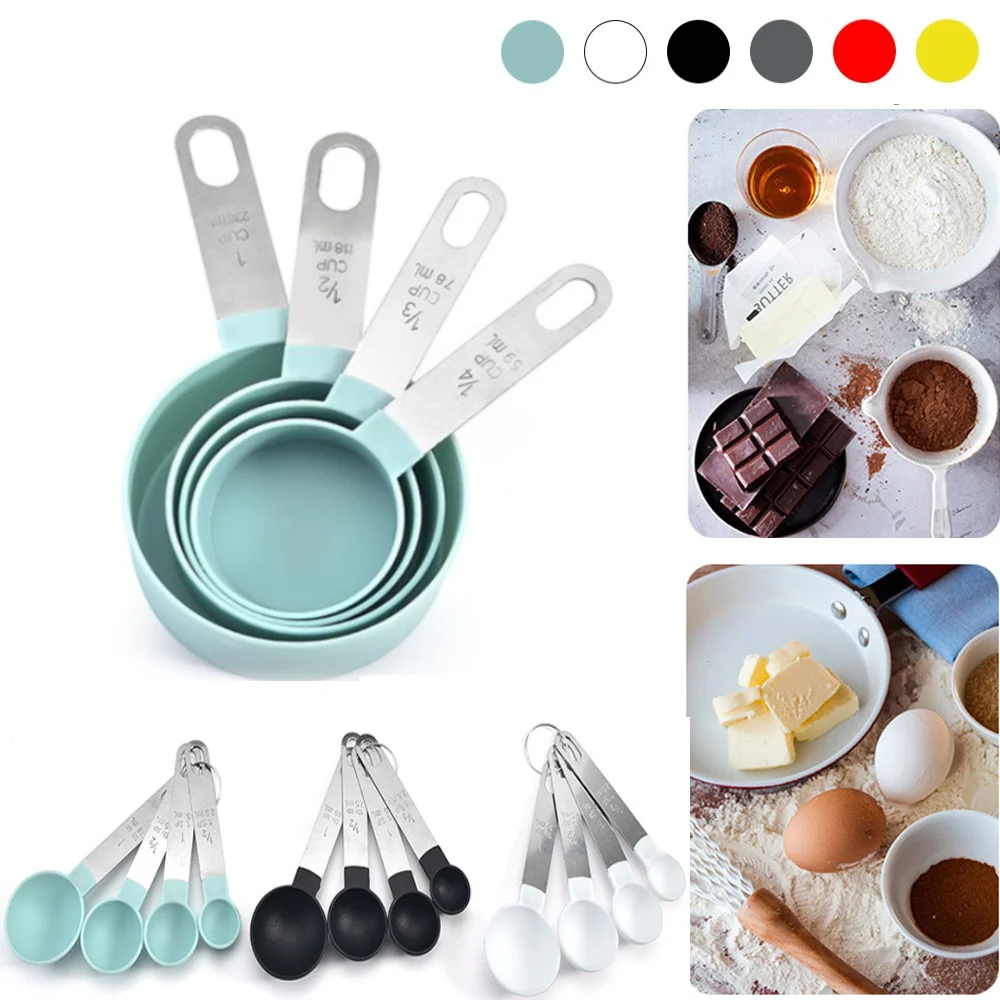 4pcs Baking Tools Kitchen Measuring Spoon Set Stainless Steel Handle ...