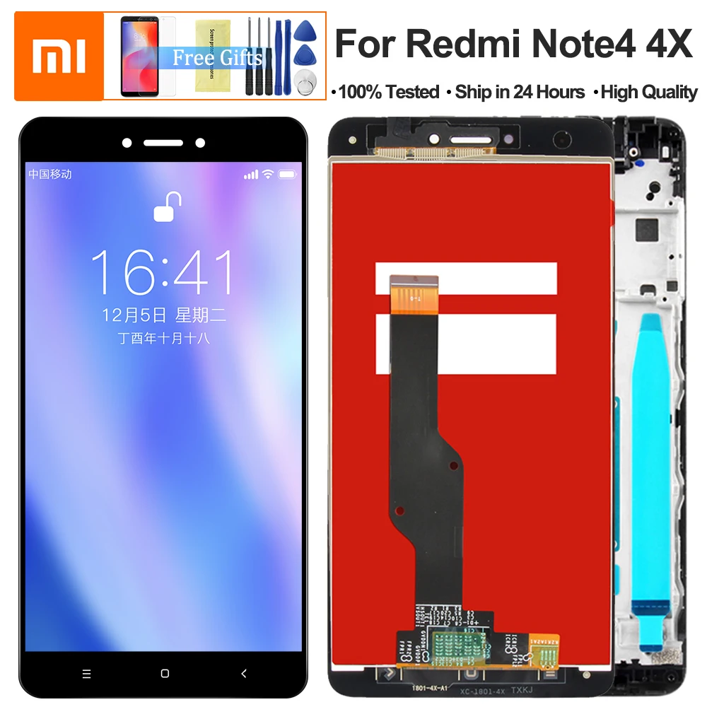 Xiaomi Redmi Note 4X LCD 디스플레이 화면 + 프레임 용 고품질 LCD, Redmi Note 4 글로벌 버전 ...