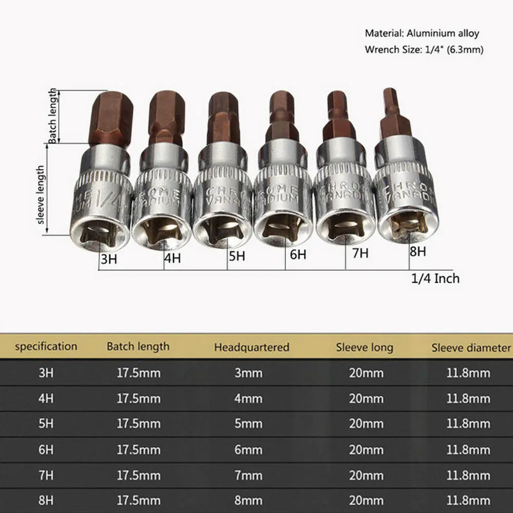 6-p-s-1-4-Polegada-unidade-hex-bit-soquetes-conjunto-hw3-hw4-hw5-hw6 ...
