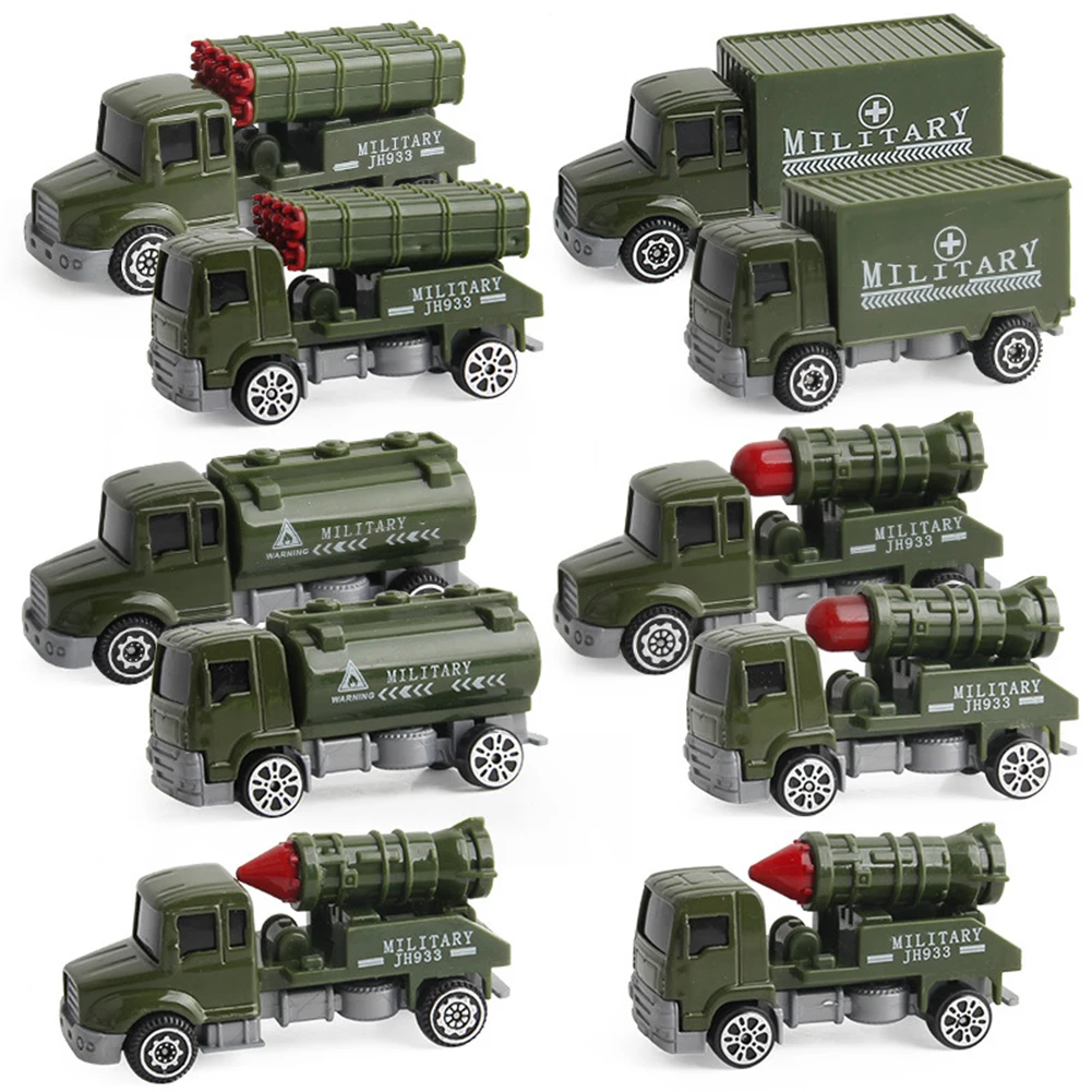 5Pcs/Set Diecast Alloy Military Vehicles Car Inertia Toy Educational ...