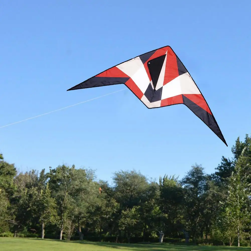 Cometa triangular de Color al aire libre para adultos y niños, cometas de doble línea de 30m ...