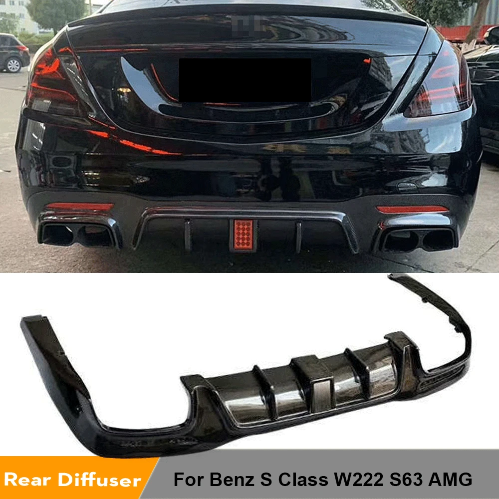 Rear-Bumper-Diffuser-Lip-Spoiler-for-Mercedes-Benz-S-Class-W222-S63-AMG ...