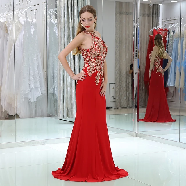 Gold And Red Prom Dresses