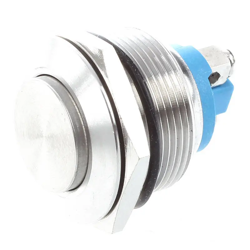Stainless Steel Momentary Push Button Switch 22mm Flush Mount SPST ON ...