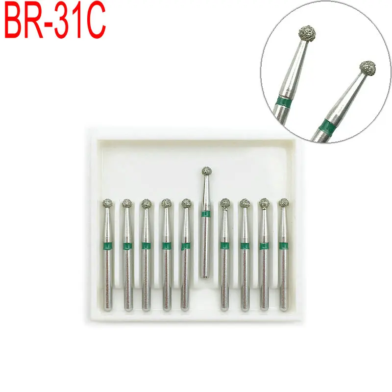 10pcs/box Diamond Fg High Speed Burs For Polishing Smoothing Dental Burs For Dental Lab Item Br ...