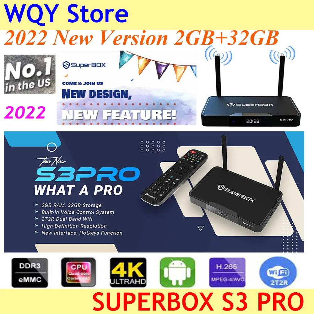2022 new version best USA superbox s3pro 2G+32GB with Voice control ...