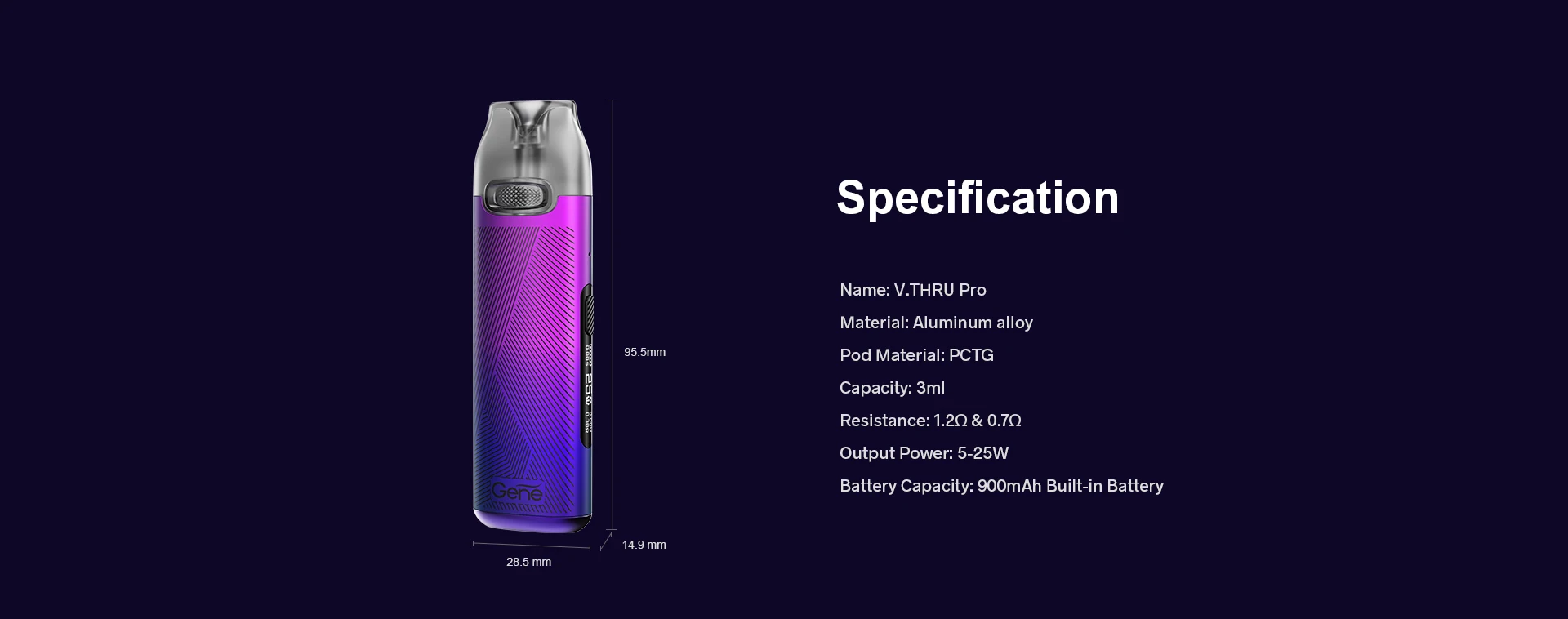 Original VOOPOO V.THRU Pro Pod Kit 900mAh Built-in Battery GENE Chip ...