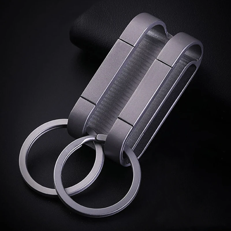 Real Titanium Men Belt Key Chain Lightweight Car Keychain Double Hook ...