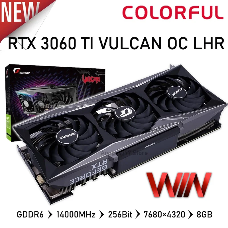 Gddr6 Colorful Igame Geforce Rtx 3060 Ti Vulcan Oc Lhr Graphics Card ...