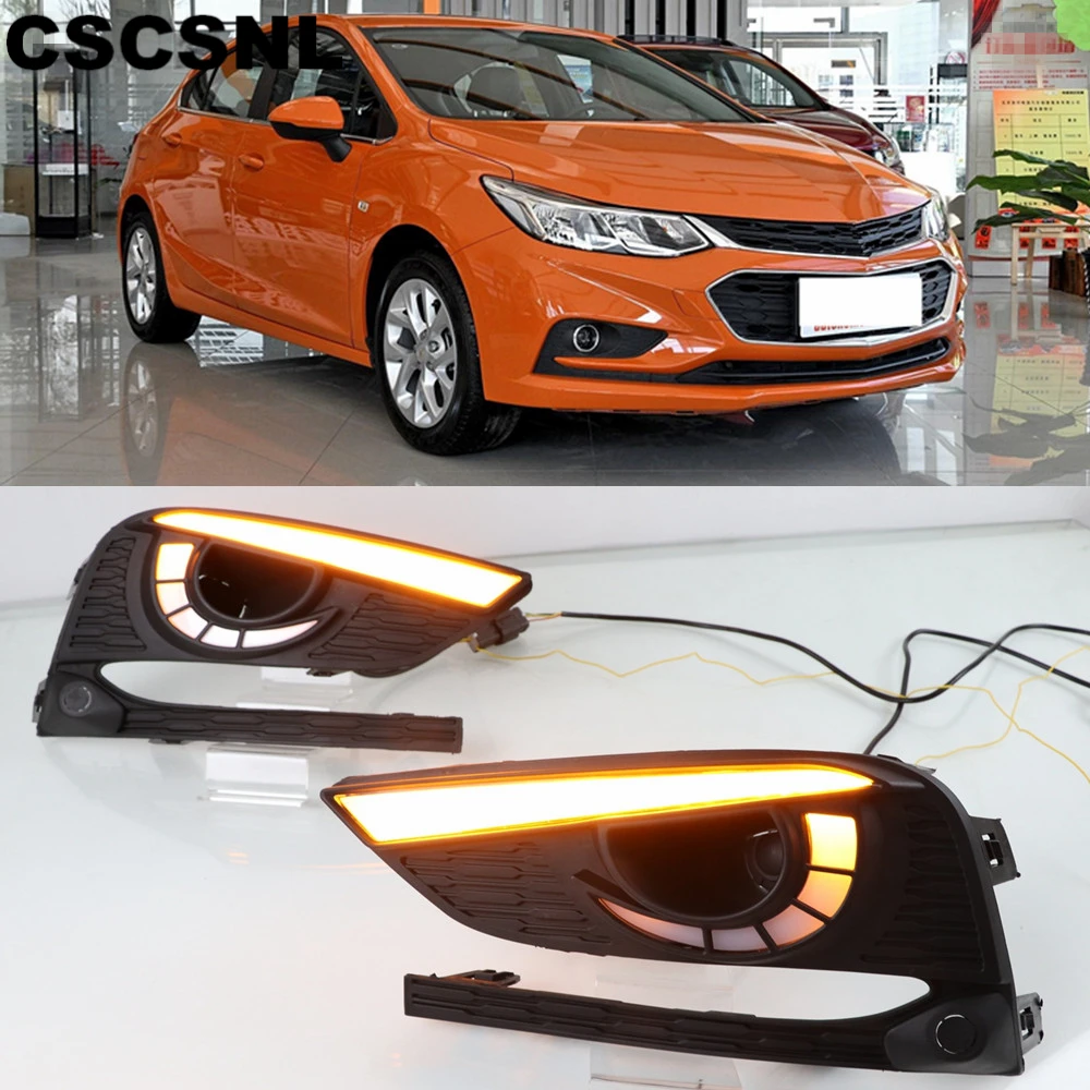 Drl luzes diurnas para chevrolet cruze 2016 2017 2018, 2 peças, lâmpada ...