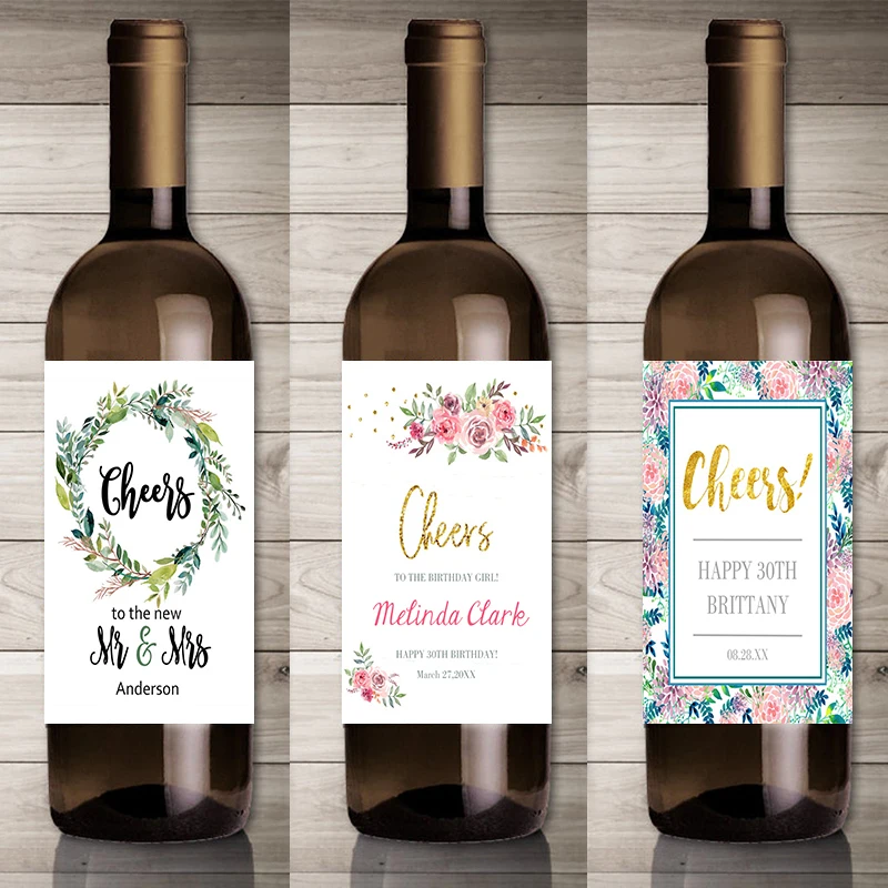 Stickers Custom Wine Bottles Weddings | Personalized Wine Labels ...