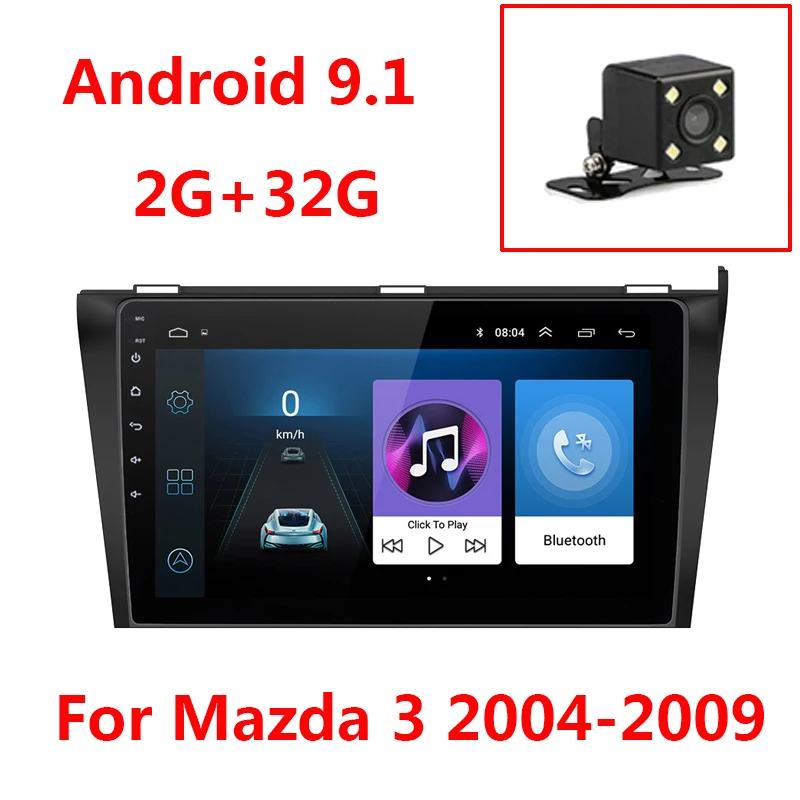 9 дюймов Android 9,1 Автомобильный мультимедийный видео плеер 2G+ 32G ...