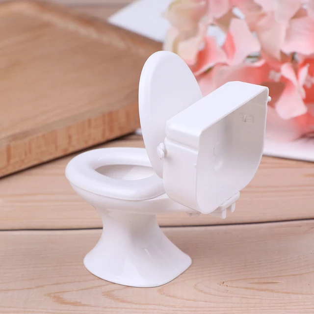 Dollhouse Furniture Vintage Bathroom Toilet Miniature Toys Dolls ...