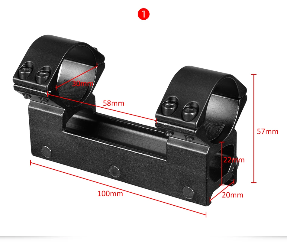 FIRE WOLF 30mm 1 Inch Ring 20mm Dovetail Rail RifleScope Mount For ...