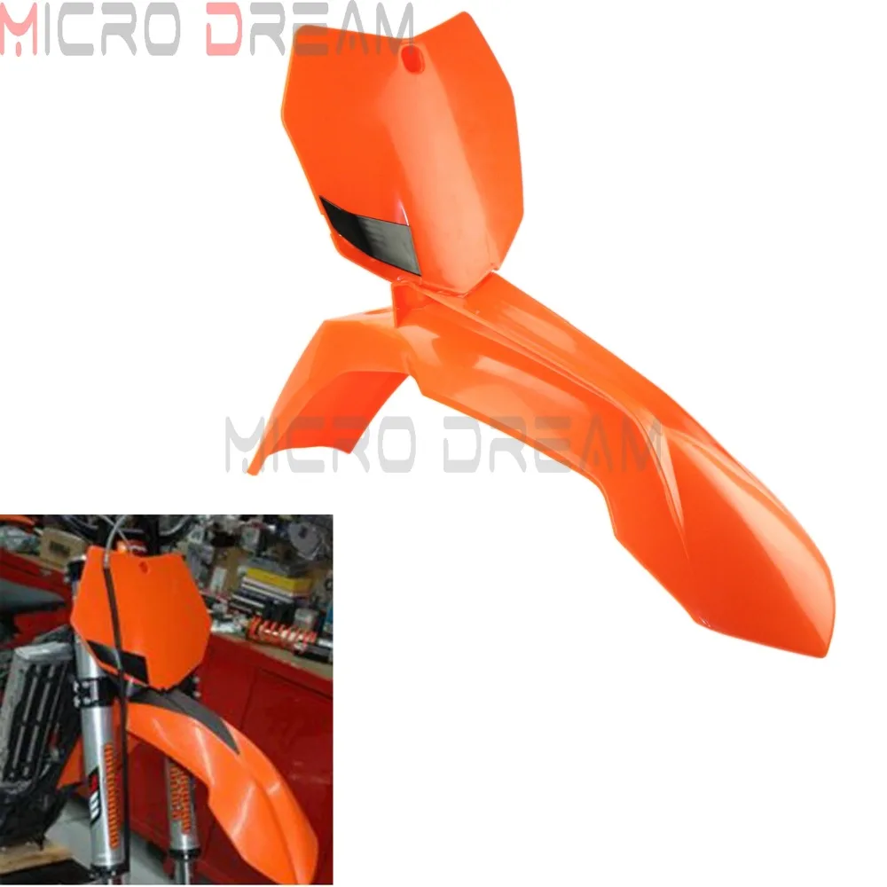 Orange-Dirt-Bike-Fender-Enduro-Front-Mudguard-Number-Plate-For-2013 ...