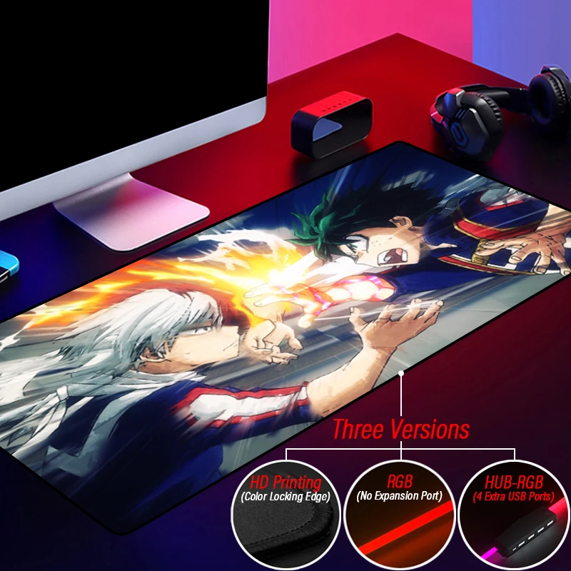 Custom-RGB-My-Hero-Academia-Gaming-Mouse-Pad-Izuku-Todoroki-Bakugou-LED ...
