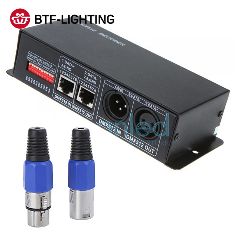 Led 4CH DMX controller DC12V 24V 4x4A DMX Decorder Controller für RGB ...