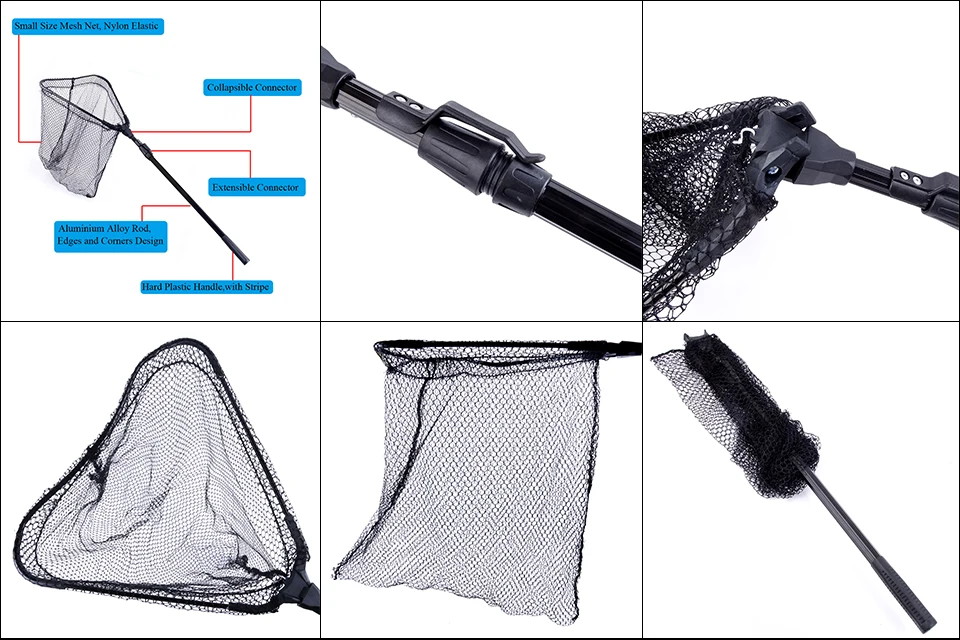 New Folding Fly Fishing Landing Net with Telescoping Handle Fishing Net