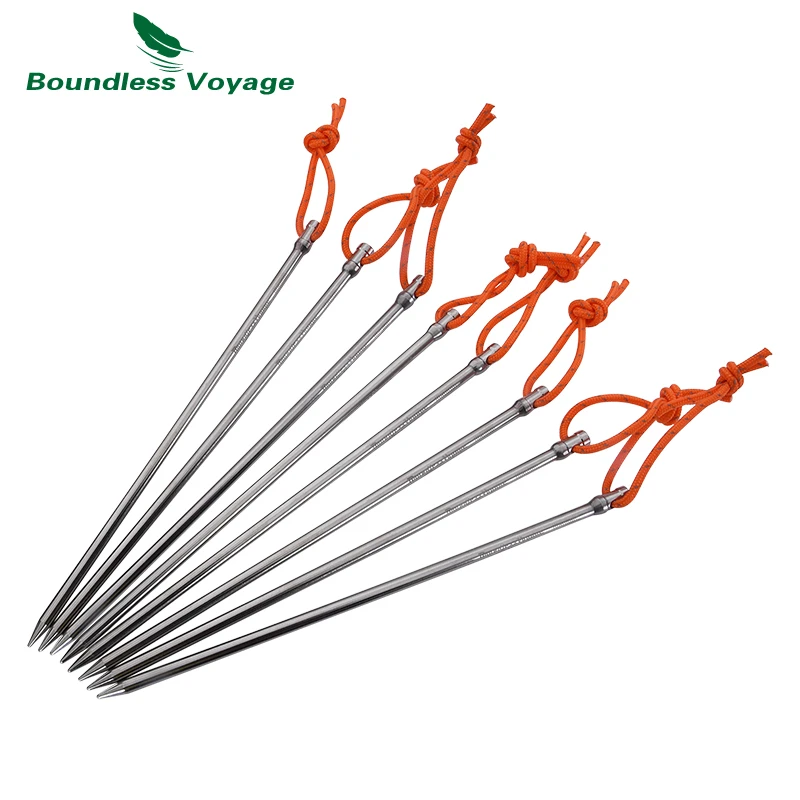 Boundless Voyage Titanium Alloy Tent Nails 20cm Long Outdoor Camping ...