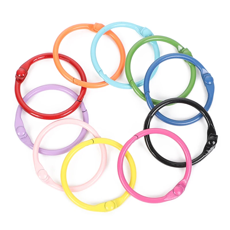 10 Pcs/lot Polished Mixed 14 Colors Round Keyring Hole Big Circle Key ...