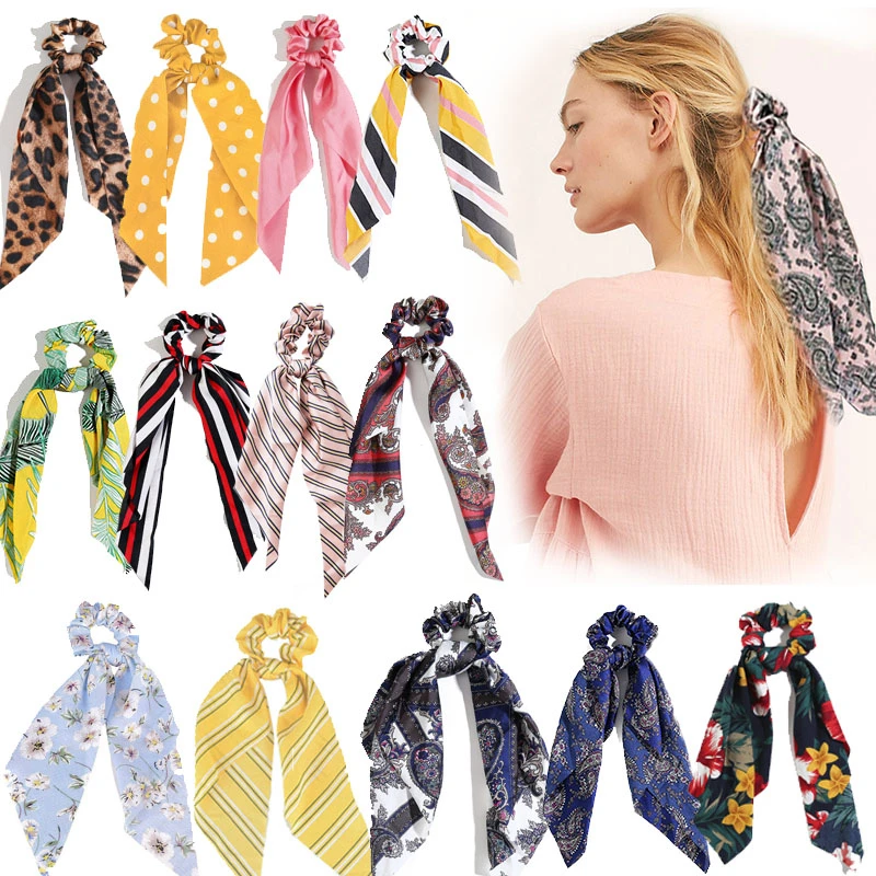 Fashion-Hair-Accessories-Long-Scarf-Ribbons-Scrunchie-For-Women-Bow-Tie ...