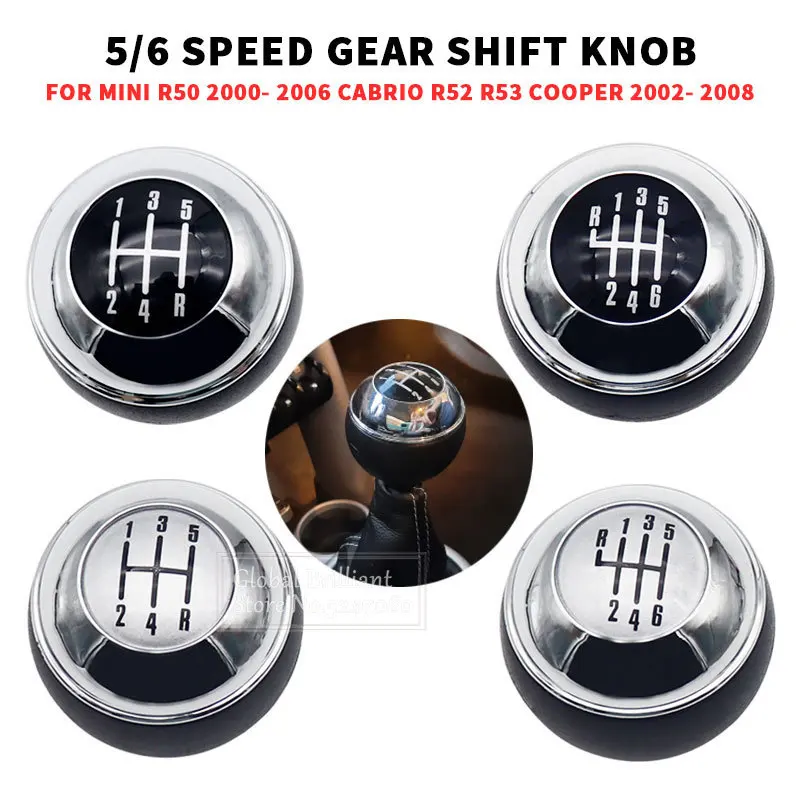 5/6 Speed Manual Car Gear Shift Knob Shifter Lever Handle Ball Round ...